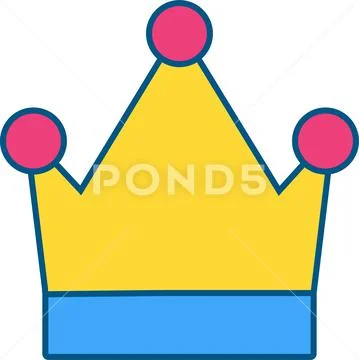 Leader Crown Cartoon Icon Royal Sign Vector Design Illustration #129327620