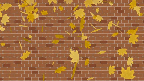 Leaf Fall on Brick Wall Background. Anim... | Stock Video | Pond5