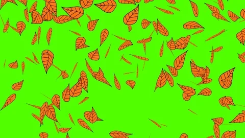 leaf falling cartoon background green sc... | Stock Video | Pond5