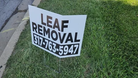 Leaf Removal Signage Grass | Stock Video | Pond5