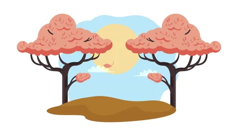 leafy trees plants forest animation | Stock Video | Pond5