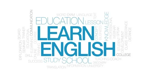 Learn English animated word cloud. Kinet... | Stock Video | Pond5