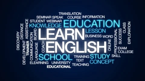 Learn English animated word cloud. Kinet... | Stock Video | Pond5