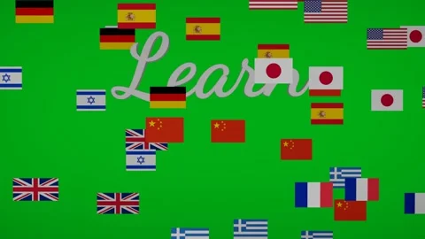 Learn languages billboard on green scree... | Stock Video | Pond5