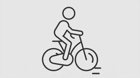 Learning bike ride linear animation | Stock Video | Pond5