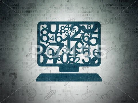 Learning concept: Computer Pc on Digital Paper background: Royalty Free ...