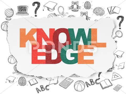Learning concept: Knowledge on Torn Paper background: Graphic #60218465