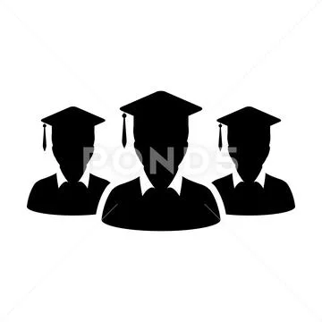 Learning icon vector male group of students person profile avatar ...