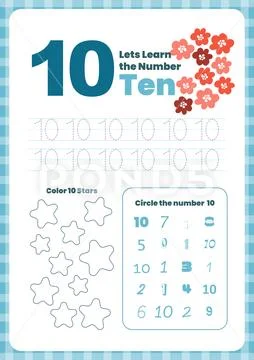 Learning numbers 1 to 10 tracing coloring Activity worksheets for kids ...
