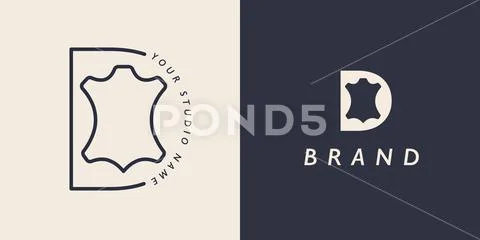 Leather sample in letter. laconic logo, negative space ~ Clip Art ...