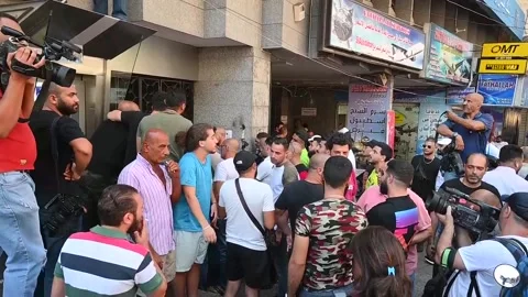 Lebanese show support for customer who t... | Stock Video | Pond5