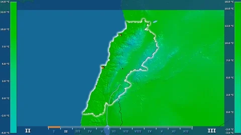 Lebanon - average temperature, borders a... | Stock Video | Pond5