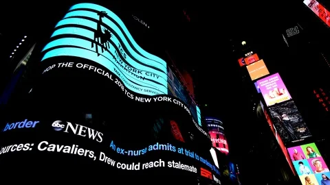 LED Electronic News Display in Times Squ... | Stock Video | Pond5