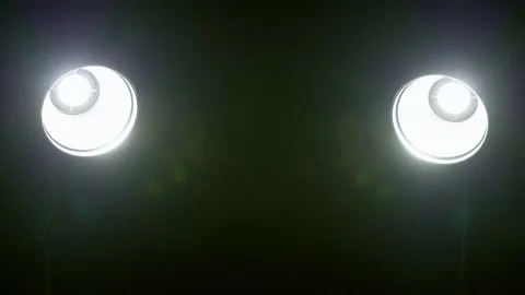 LED lighting fixtures turn on and off in... | Stock Video | Pond5