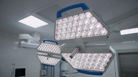 LED operating lamp fixed on the ceiling ... | Stock Video | Pond5