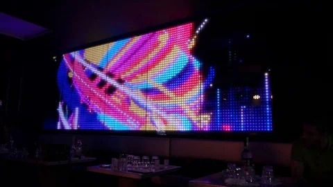 LED screen visualisation in a night club... | Stock Video | Pond5