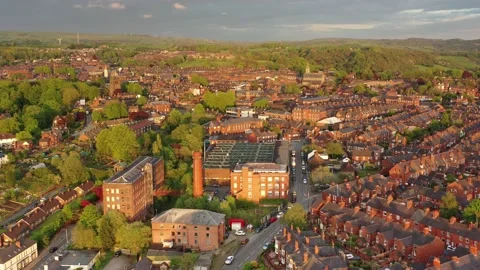 Leek Staffordshire town overview sunset ... | Stock Video | Pond5