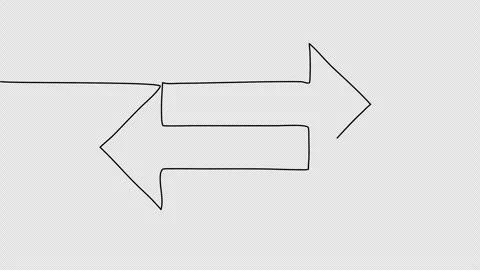 Left and right arrow. One line drawing a... | Stock Video | Pond5