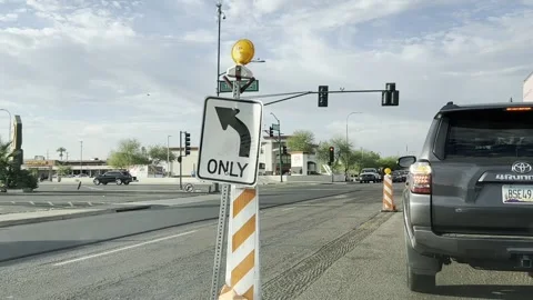 Left Arrow Only Sign on Construction Sit... | Stock Video | Pond5