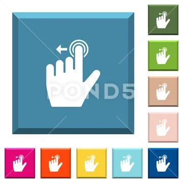 Left handed slide left gesture white icons on edged square buttons ...