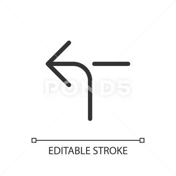 Left horizontal alignment sign pixel perfect linear ui icon: Graphic ...