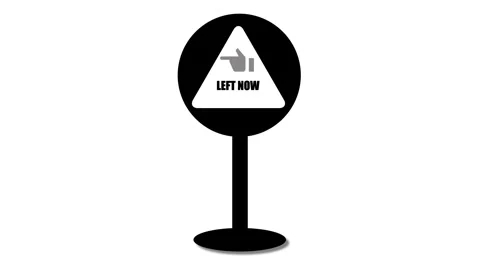 Left now icon animated on a white color ... | Stock Video | Pond5