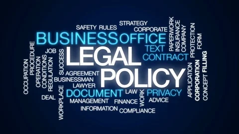 Legal policy animated word cloud, text d... | Stock Video | Pond5