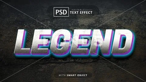 Legend 3d text effect editable ~ PSD Template #234096134