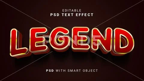Legend 3d Text Effect Editable PSD ~ PSD Template #265963890