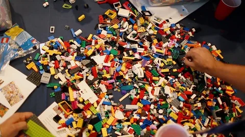 LEGO Building Brick Hands Build Toys Col... | Stock Video | Pond5