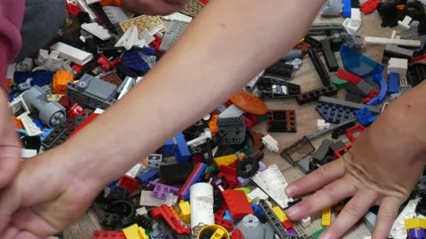 LEGO Building Brick Hands Build Toys. A ... | Stock Video | Pond5
