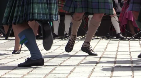 Legs and feet Scottish dancers.Wearing k... | Stock Video | Pond5