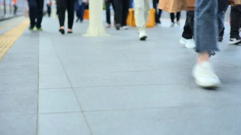 The legs of commuter train passengers ar... | Stock Video | Pond5