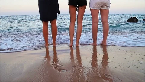 Legs of a group of friends while barefoo... | Stock Video | Pond5