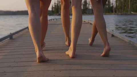 The Legs of Three Women Walking Down a B... | Stock Video | Pond5