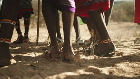 Legs Of Tribal People Dancing On Sand In... | Stock Video | Pond5