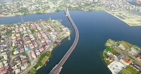 The Lekki-Ikoyi Link toll bridge in Lago... | Stock Video | Pond5
