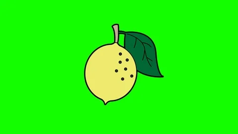 lemon animation green screen. 2D flat si... | Stock Video | Pond5