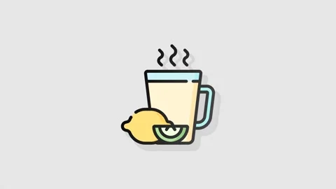 Lemon Tea icon animation alpha | Stock Video | Pond5