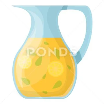 Lemonade jug icon cartoon vector. Juice pitcher: Graphic #168369681