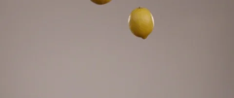 Lemons Falling In Slow Motion | Stock Video | Pond5
