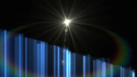 Lens flare with the blue beam at bottom | Stock Video | Pond5