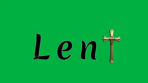 Lent animated text with 3d spinning gold... | Stock Video | Pond5