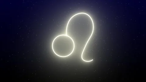 leo star animated leo zodiac star on bla... | Stock Video | Pond5