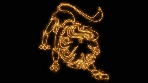 Leo zodiac symbol on fire animation on a... | Stock Video | Pond5