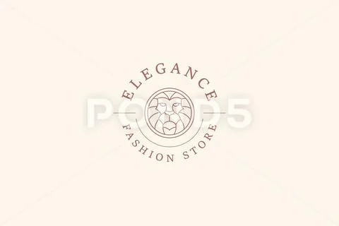 Leon geometric portrait circle line art logo design template for spa ...