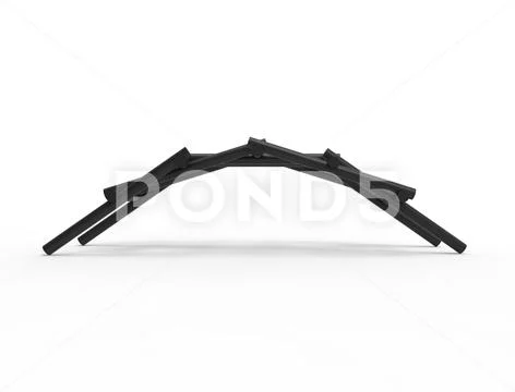 Leonardo Da vinci self supporting bridge isolated in white background ...