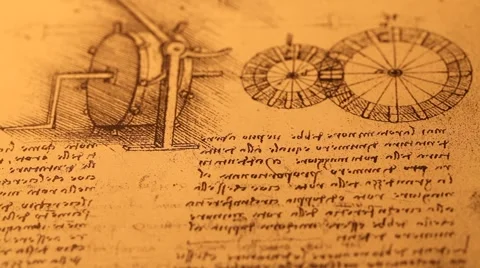 Leonardo Da Vinci's Engineering drawings | Stock Video | Pond5