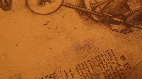 Leonardo Da Vinci's Engineering drawings | Stock Video | Pond5