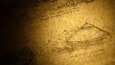 Leonardo Da Vinci's Engineering drawings | Stock Video | Pond5
